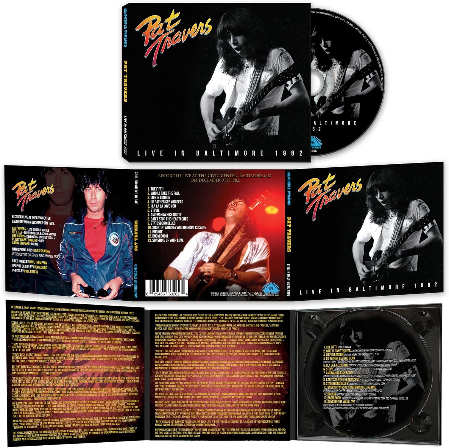 CD - Pat Travers - Live In Baltimore 1982 – Encore Records Ltd